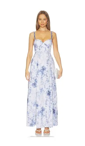 L'Agence Sutton Strap Maxi Dress - Blue