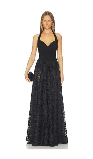 Norma Kamali Cayla Flared Gown - Black
