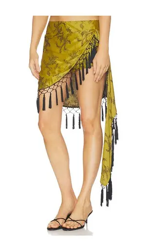 KIM SHUI Asymmetrical Tasseled Skirt