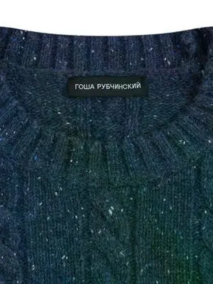 Gosha Rubchinskiy Cable-knit Flecked Sweater - Blue