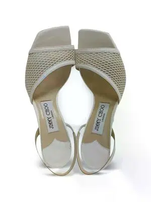 JIMMY CHOO Mesh-accented Slingback Sandals