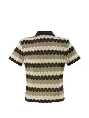 MC2 SAINT BARTH Striped Crochet T-shirt