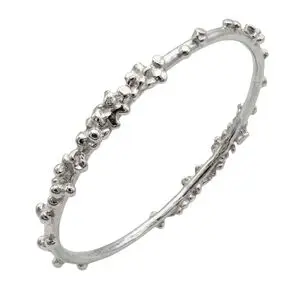 DAINTY LONDON Grain Bangle - Silver