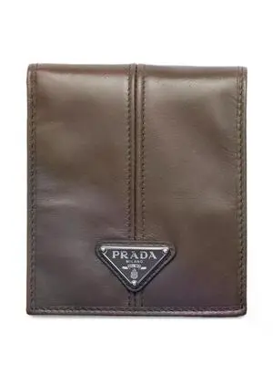 Prada Leather Wallet With Coin Purse - Brown
