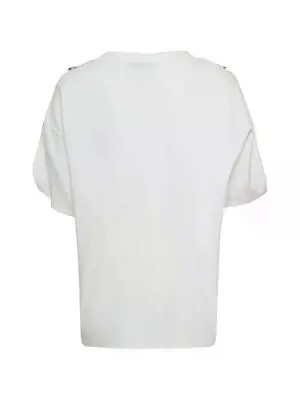 GRACE ELWOOD Key-print Turned-up T-shirt - White
