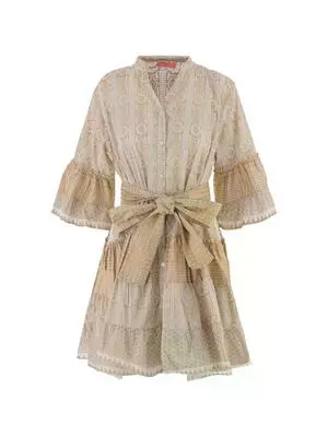 PEP'S Geometric-pattern Ruffled Dress
