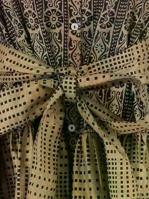 PEP'S Geometric-pattern Ruffled Dress