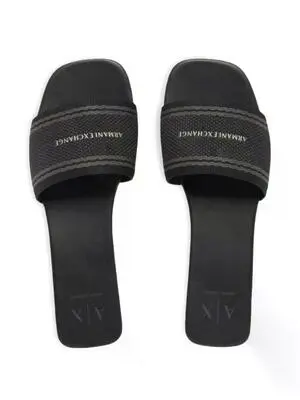 Armani Exchange Logo-print Sandals - Black