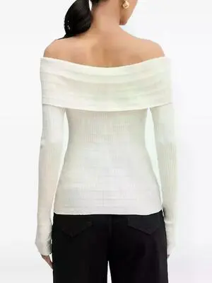 Marella Off-the-shoulder Ribbed Sweater - Neutrals