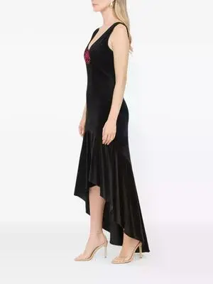 ROSERRY Rose-appliqué High-low Dress