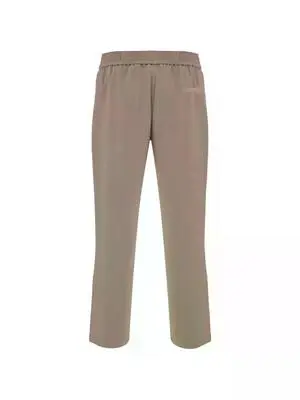 Just Cavalli Straight-leg Trousers With Logo Patch - Neutrals