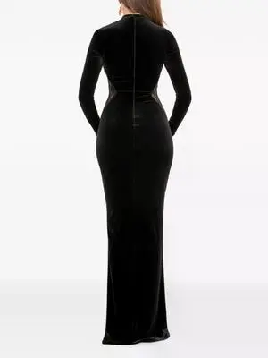 ROSERRY Sydney Lace-insert Velvet Maxi Dress - Black