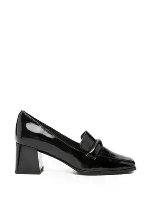 LINDA BAUMANN Croc-effect Block-heel Pumps