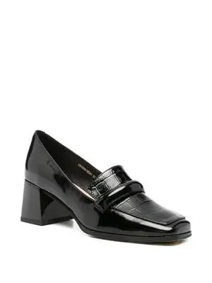 LINDA BAUMANN Croc-effect Block-heel Pumps