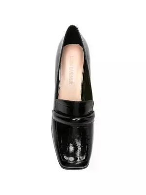 LINDA BAUMANN Croc-effect Block-heel Pumps