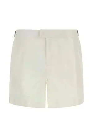 Zegna Buckled-waist Swimming Shorts - White