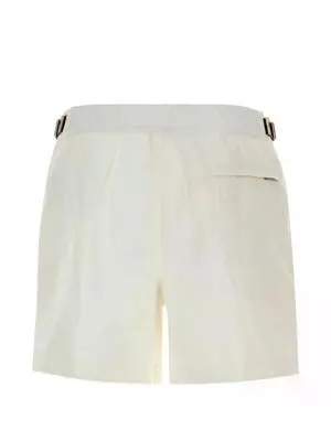 Zegna Buckled-waist Swimming Shorts - White