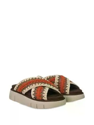 Mou Bounce Woven-straps Sandals - Orange