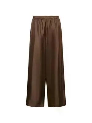 Marella Elasticated-waistband Silk Trousers - Brown