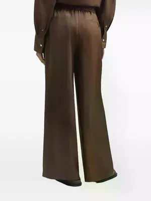 Marella Elasticated-waistband Silk Trousers - Brown