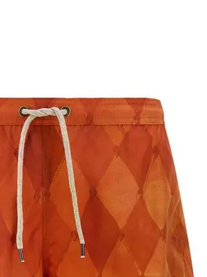 BALLANTYNE Diamond-pattern Swim Shorts - Orange