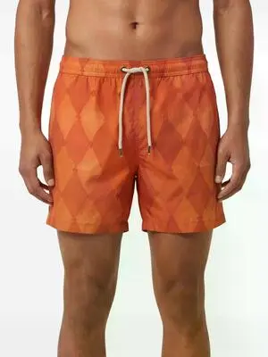 BALLANTYNE Diamond-pattern Swim Shorts - Orange