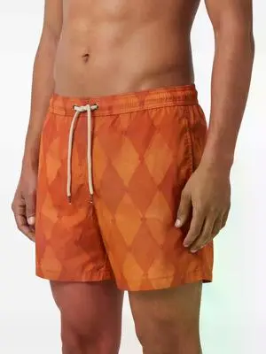 BALLANTYNE Diamond-pattern Swim Shorts - Orange