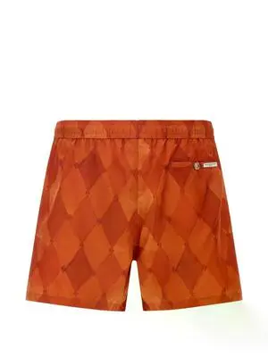BALLANTYNE Diamond-pattern Swim Shorts - Orange