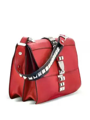 Prada Monochrome Elektra Studded Leather Medium Shoulder Bag