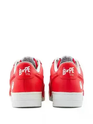 A BATHING APE Sta Leather Sneakers - Red