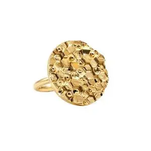 DAINTY LONDON Geometric Circle Ring - Gold
