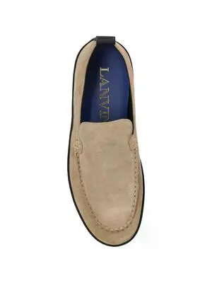 LANVIN Suede Slip-on Loafers - Neutrals