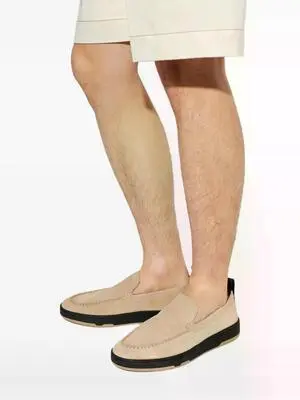LANVIN Suede Slip-on Loafers - Neutrals