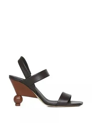Max Mara Square-toe Heeled Sandals - Brown