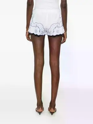 ORSINA Embroidered Scalloped-edge Mini Shorts