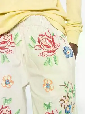 ORSINA Cross-stitch Embroidered Palazzo Pants