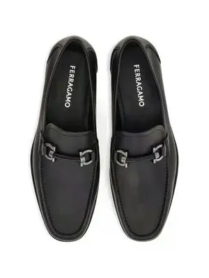 FERRAGAMO Gancini Ornament Loafers - Black