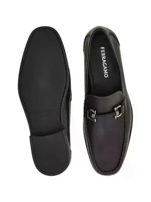 FERRAGAMO Gancini Ornament Loafers - Black
