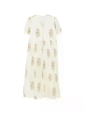 ELLEBLEU Gemma Floral-print Midi Dress - Neutrals