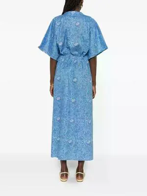ELLEBLEU Floral-print Drawstring-waist Dress