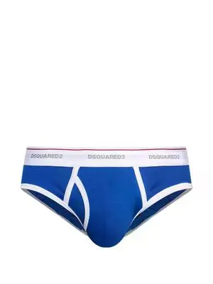 Dsquared2 Logo-waistband Contrast-trim Briefs Blue