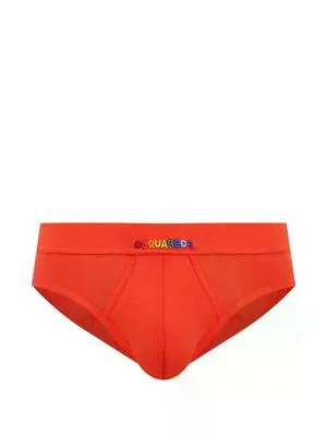 Dsquared2 Be Proud Logo-embroidered Briefs Orange