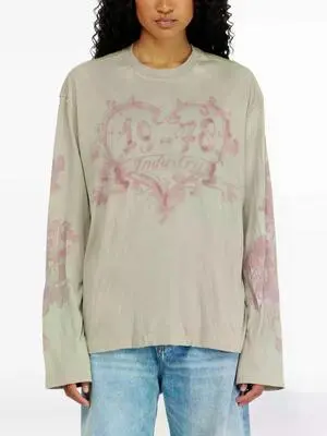 DIESEL® Graphic-print Long-sleeve T-shirt - Neutrals