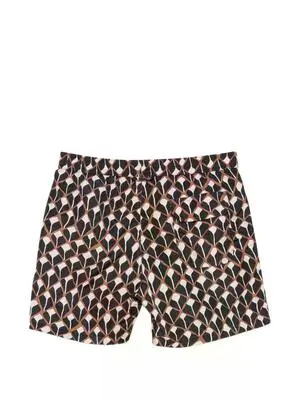 Altea Geometric-print Drawstring Swim Shorts - Black