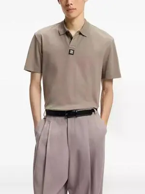 Hugo Logo-patch Polo Shirt - Grey