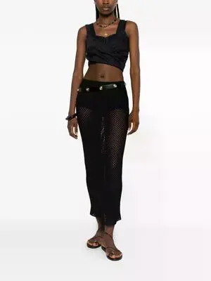BLUGIRL Sweetheart-neck Cropped Top - Blue