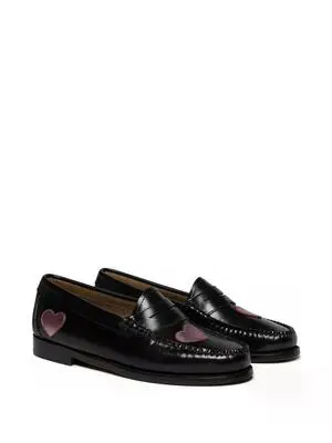 G.H.BASS Metallic-heart Penny Loafers - Black