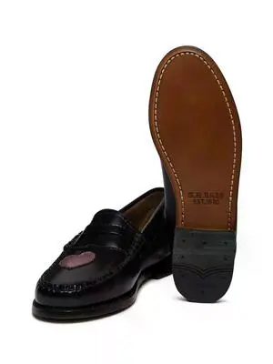 G.H.BASS Metallic-heart Penny Loafers - Black
