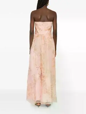 Max Mara Floral-print Strapless Dress