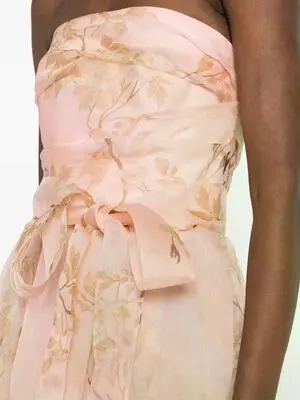 Max Mara Floral-print Strapless Dress